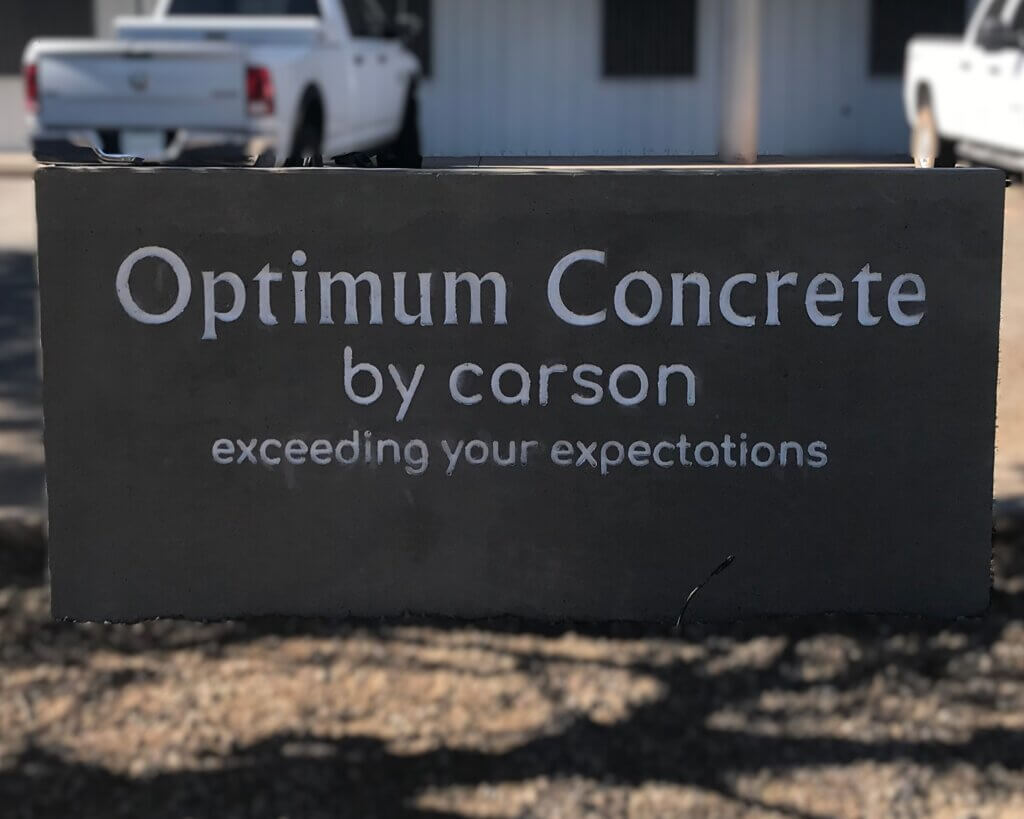 Concrete Signs - Optimum Concrete LLC